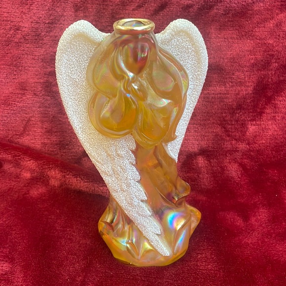 Fenton | Accents | Fenton Iridescent Autumn Gold Coralene Wing Carnival ...